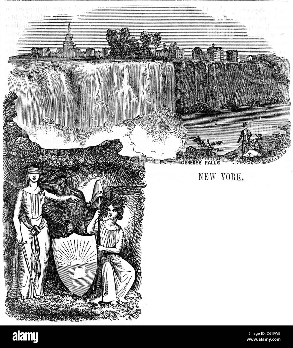 This 1860 guide to the United States highlights the scenic Genesee ...