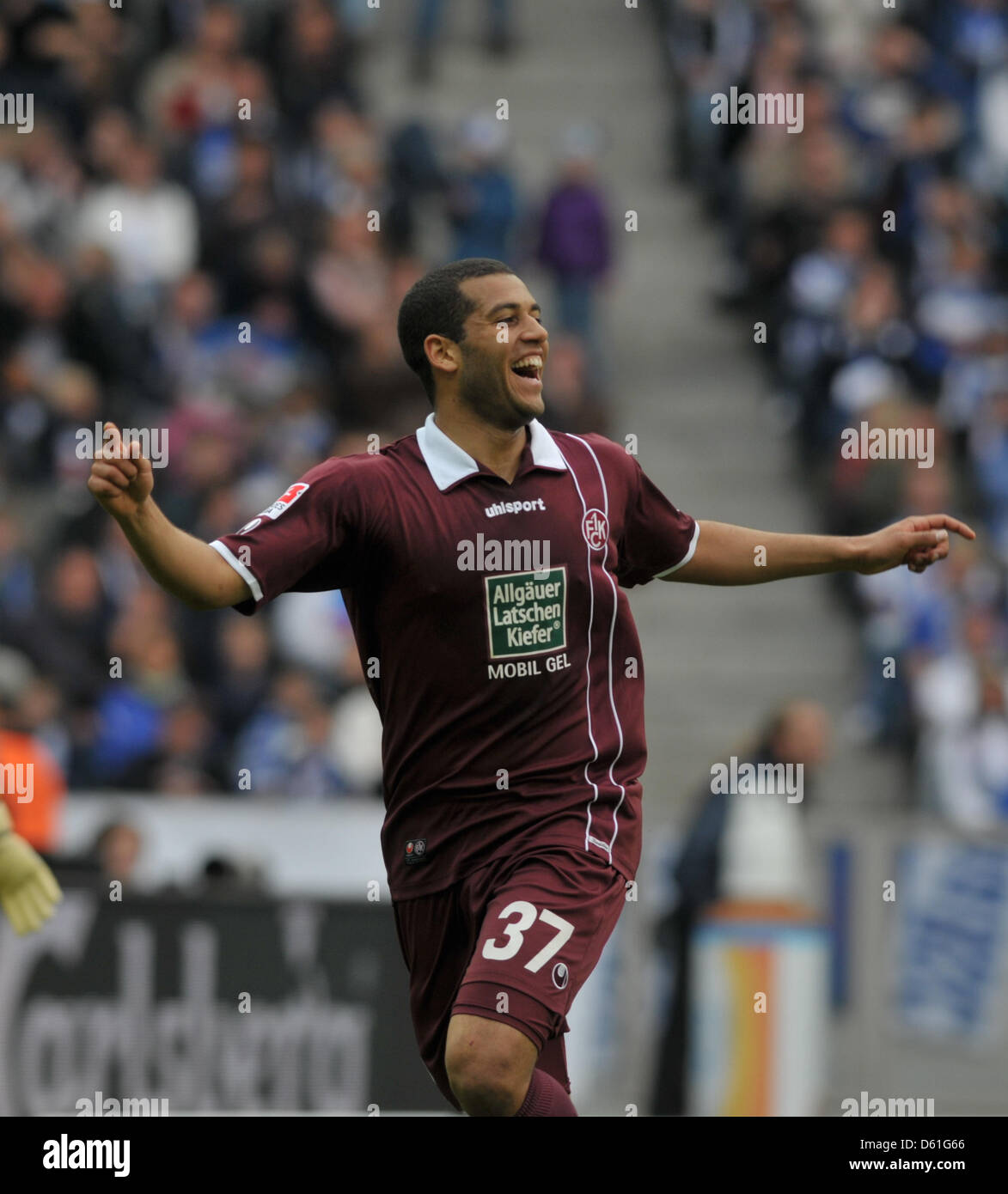 Kaiserslautern's Andrew Wooten celebrates his 0-2 goal during the ...