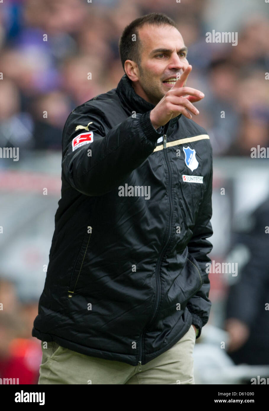 Hoffenheim's head coach Markus Babbel gestures during the Bundesliga ...