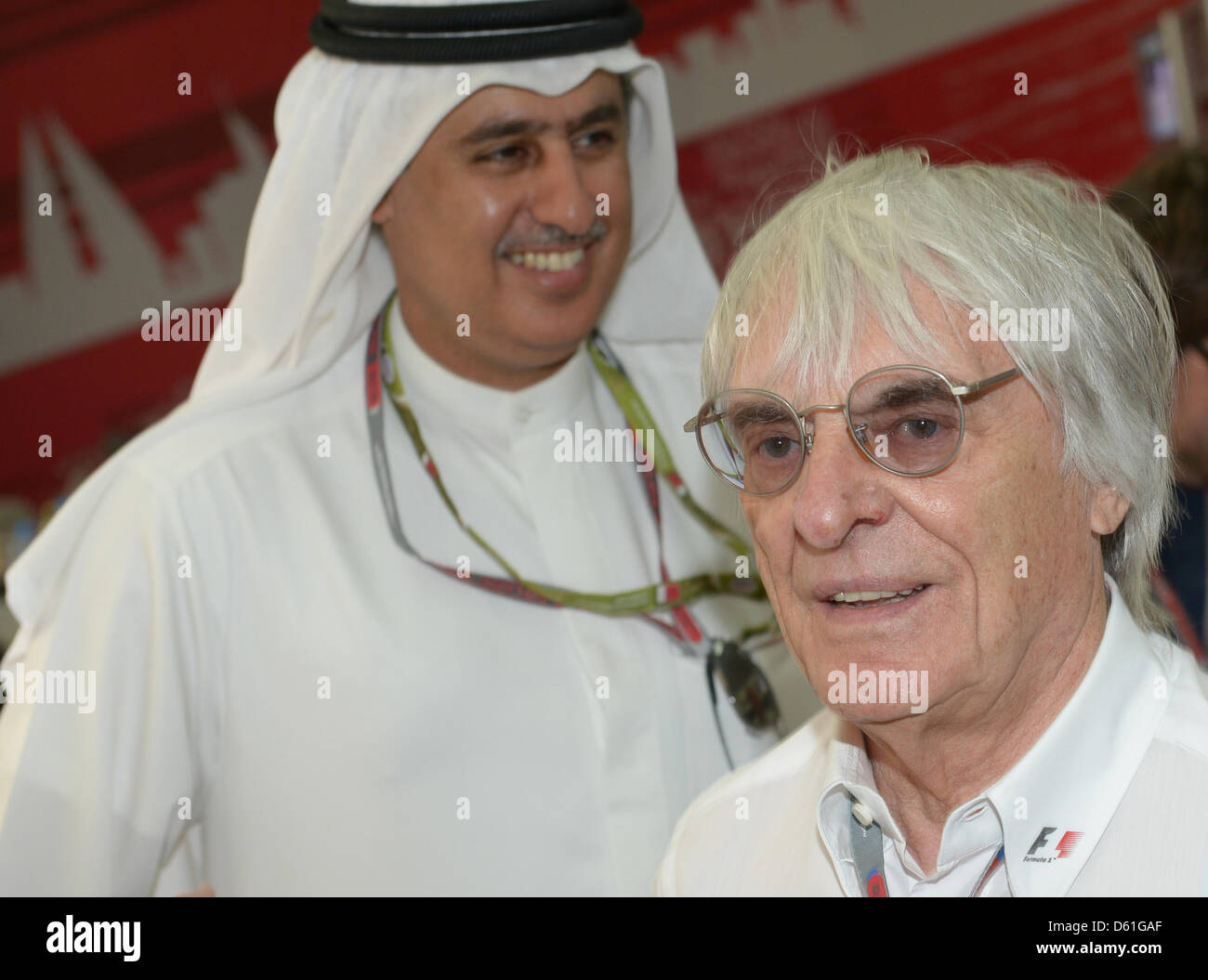 British Formula One Boss Bernie Ecclestone (R) and Zayed Al Zayani ...