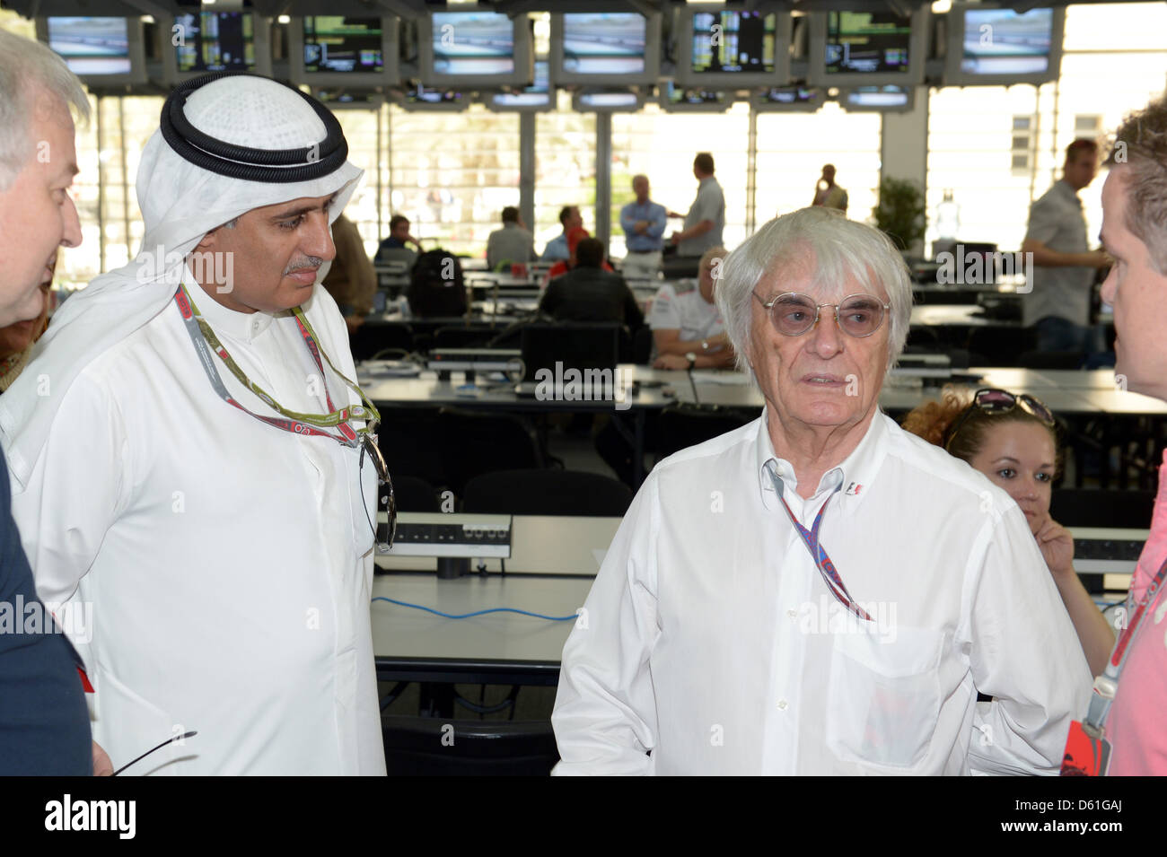 British Formula One Boss Bernie Ecclestone (R) and Zayed Al Zayani ...