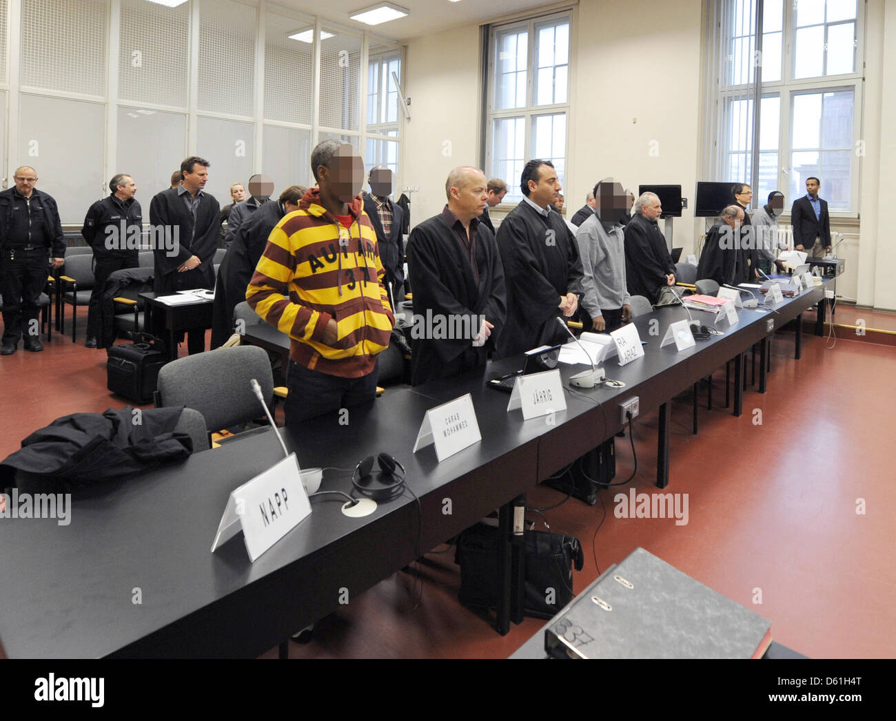 Ten alleged Somali pirates stand trial at the regional court in Hamburg ...
