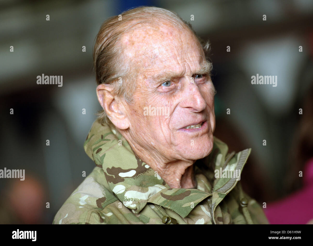 Prince Philip, Duke of Edinburgh arrives to the Barker Barracks to ...