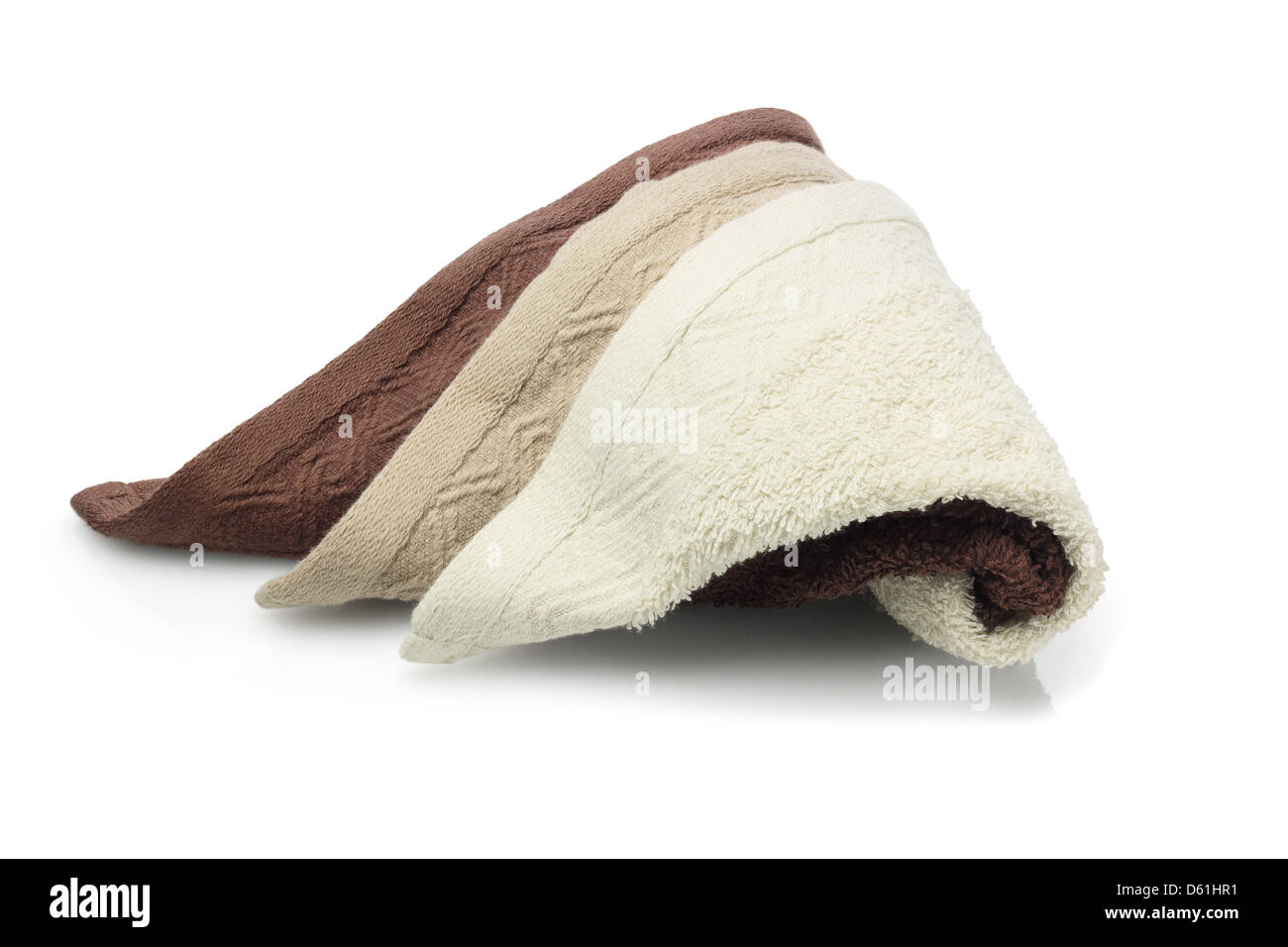 Folded Face Towels On White background Stock Photo - Alamy