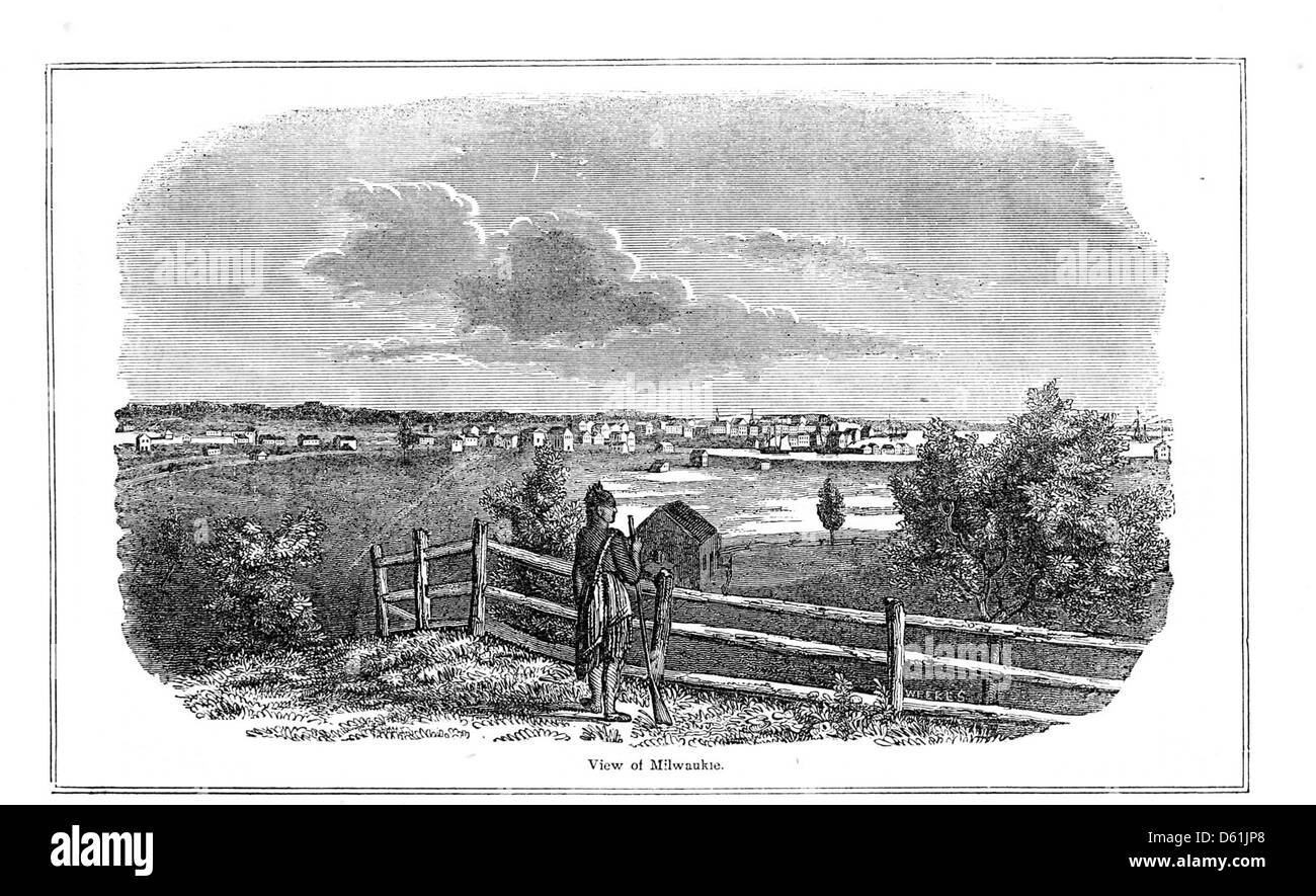 This 1860 image depicts a log cabin in Wisconsin, part of a larger ...