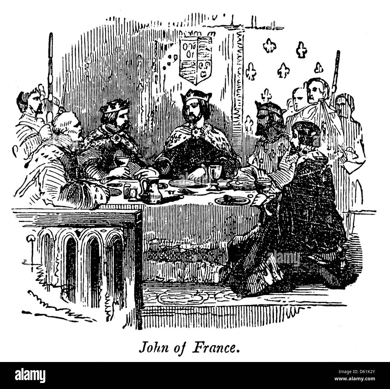 This 1854 illustration from *A Pictorial History of England* depicts ...