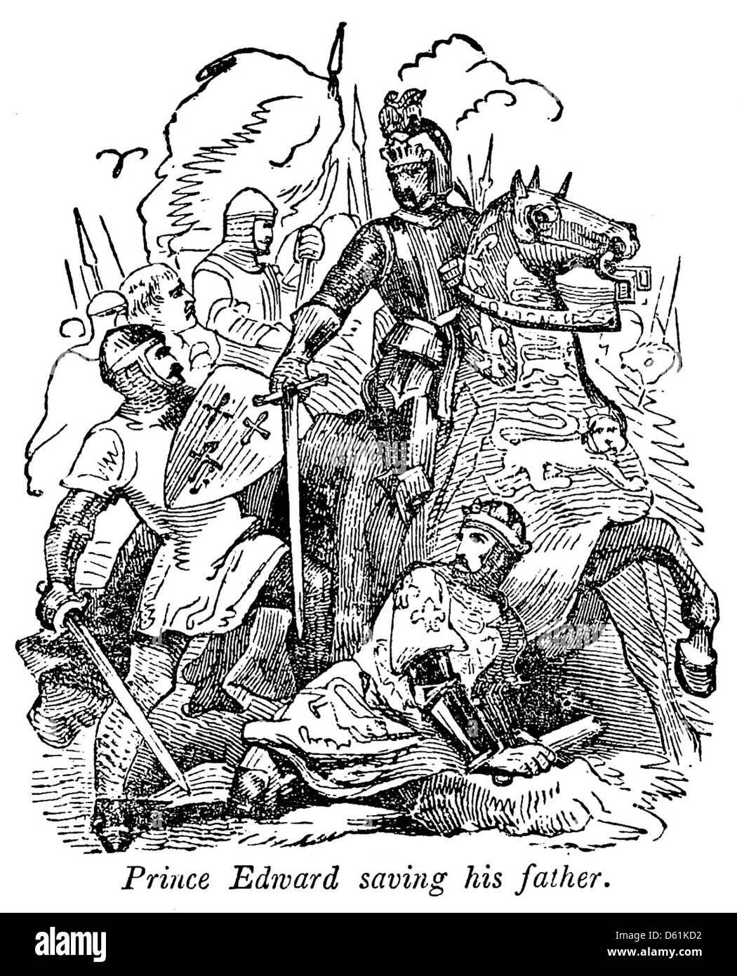 An illustration from 'A Pictorial History of England' (1854), featuring ...