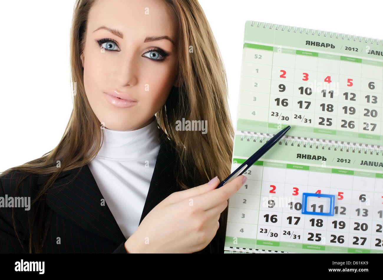 The business woman with a calendar Stock Photo - Alamy