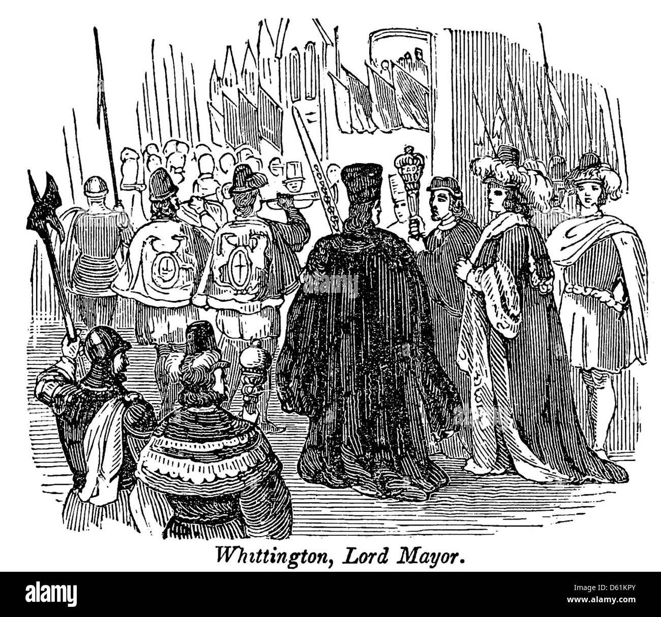 An 1854 image from 'A Pictorial History of England,' showing the Lord ...