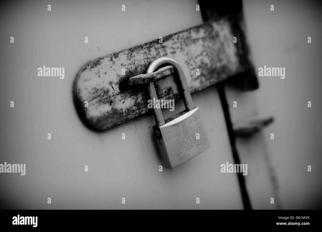 Door secured Black and White Stock Photos & Images - Alamy