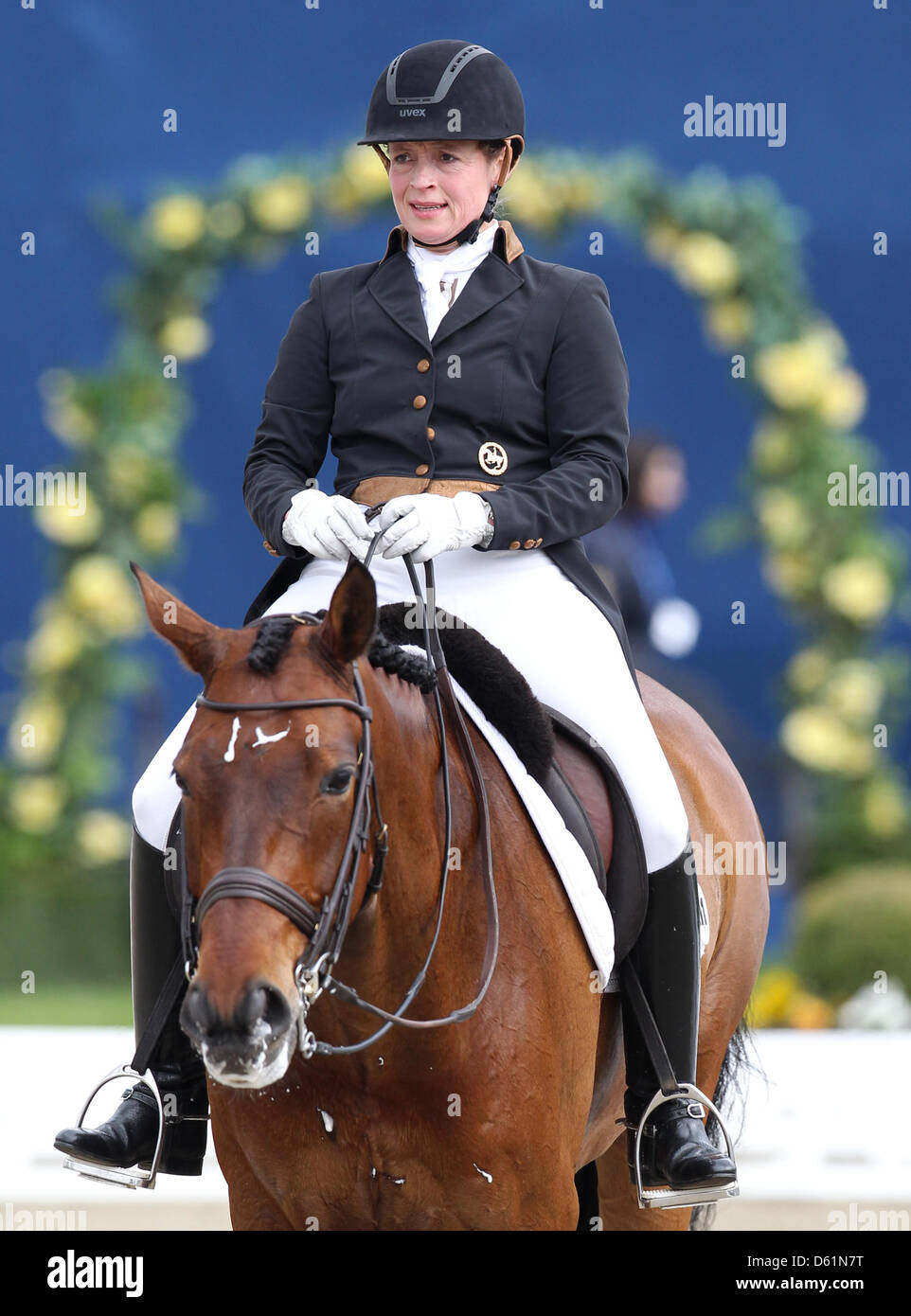 Second place dressage rider Isabell Werth from Germany rides on "Don ...