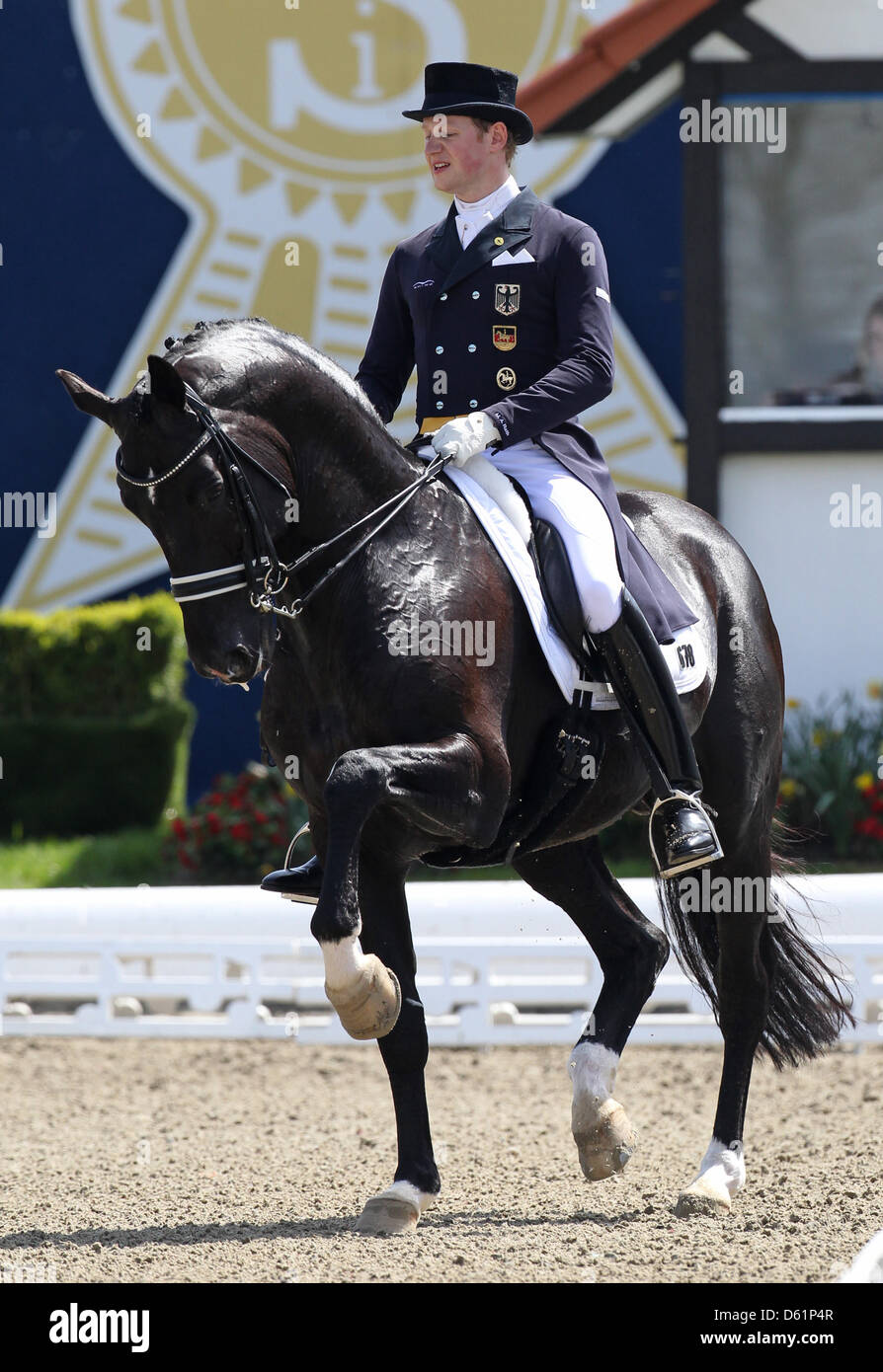 German equestrian Matthias Alexander Rath in action on his horse ...
