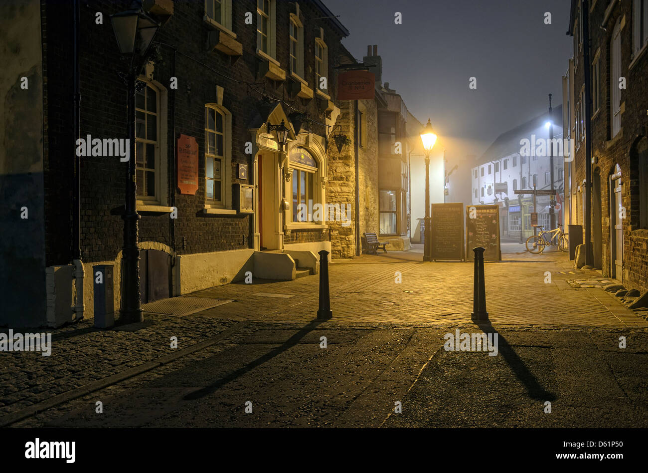A Foggy Night on the Quay at Poole in Dorset Stock Photo - Alamy