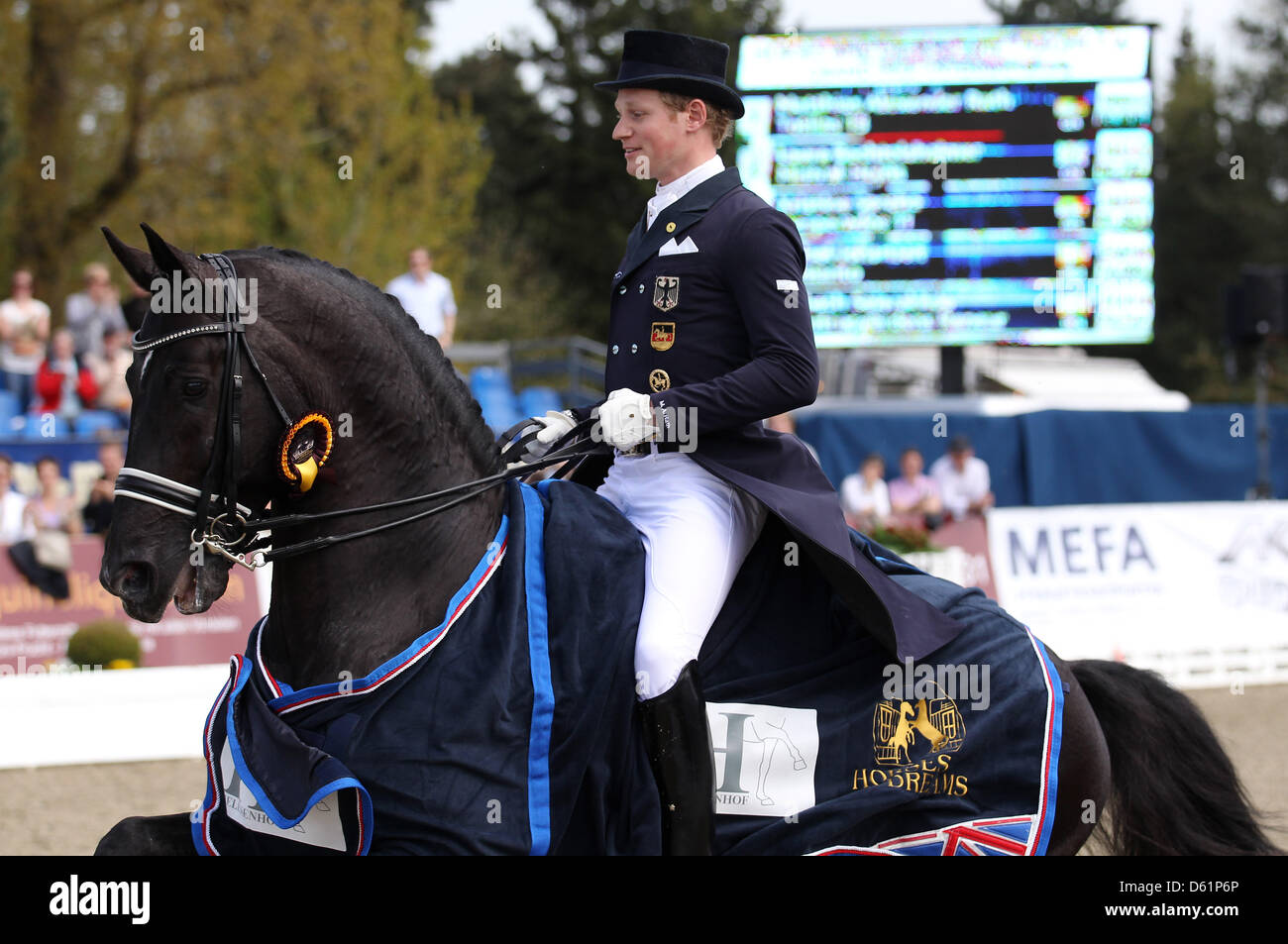 German equestrian Matthias Alexander Rath in action on his horse ...