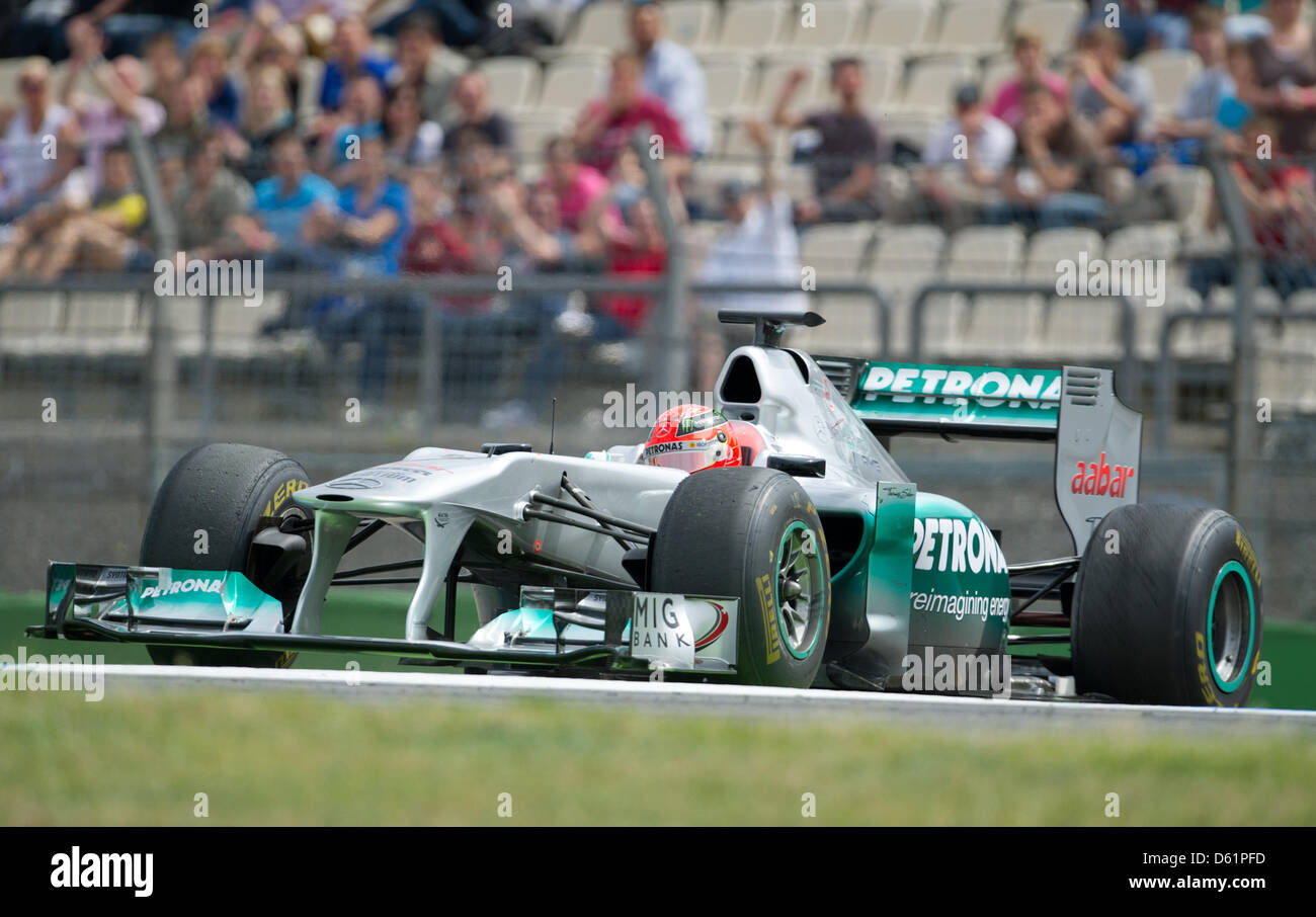 German Formula one driver Michael Schumacher drives in his Formula One ...