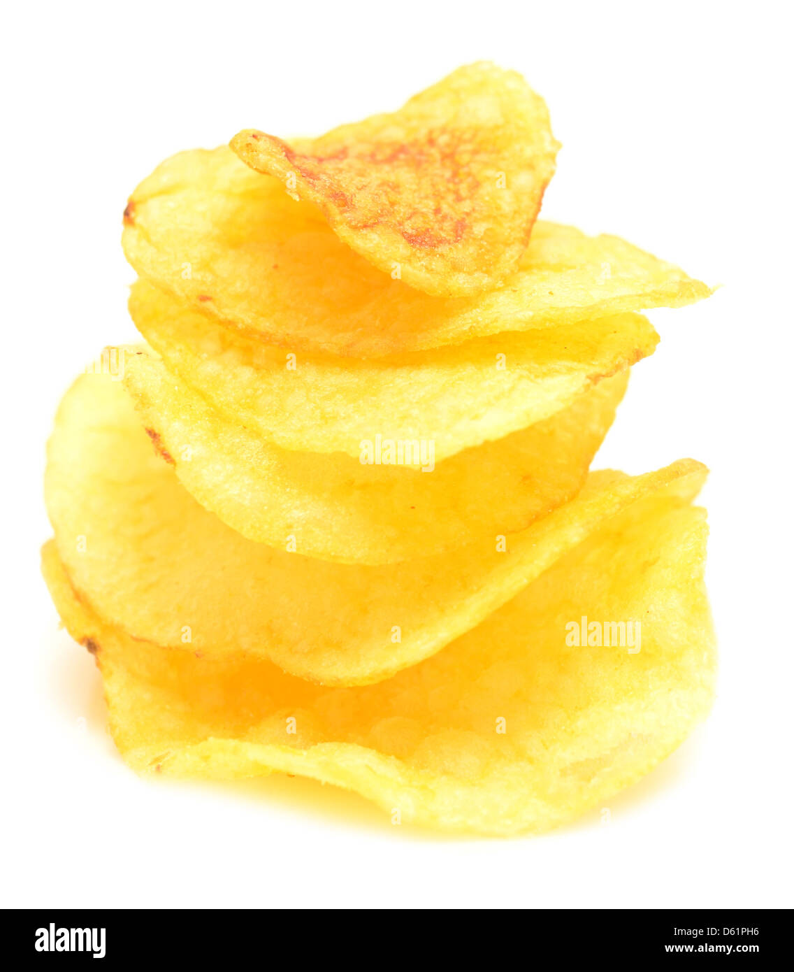 potato chips isolated on white Stock Photo - Alamy