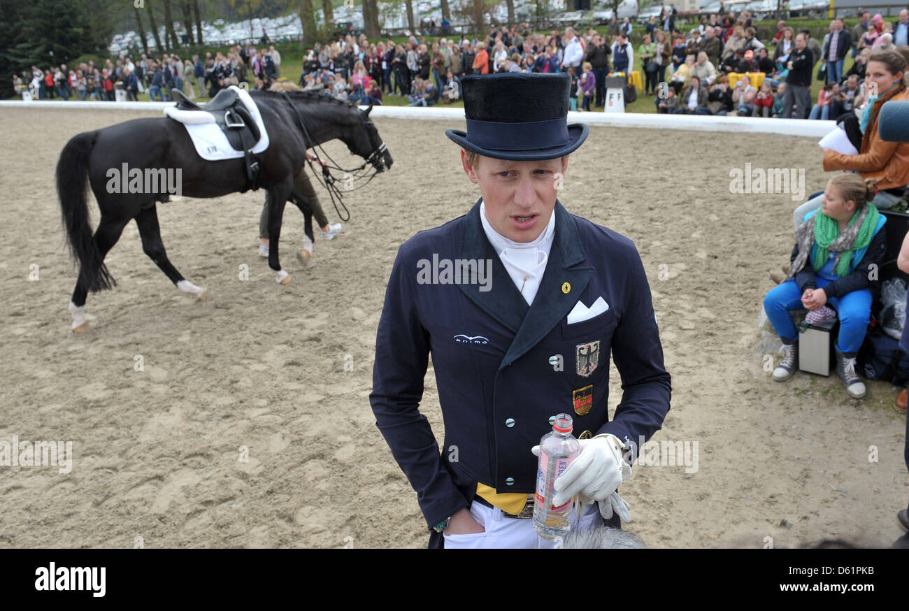 German dressage rider Matthias Alexander Rath gives an interview in ...
