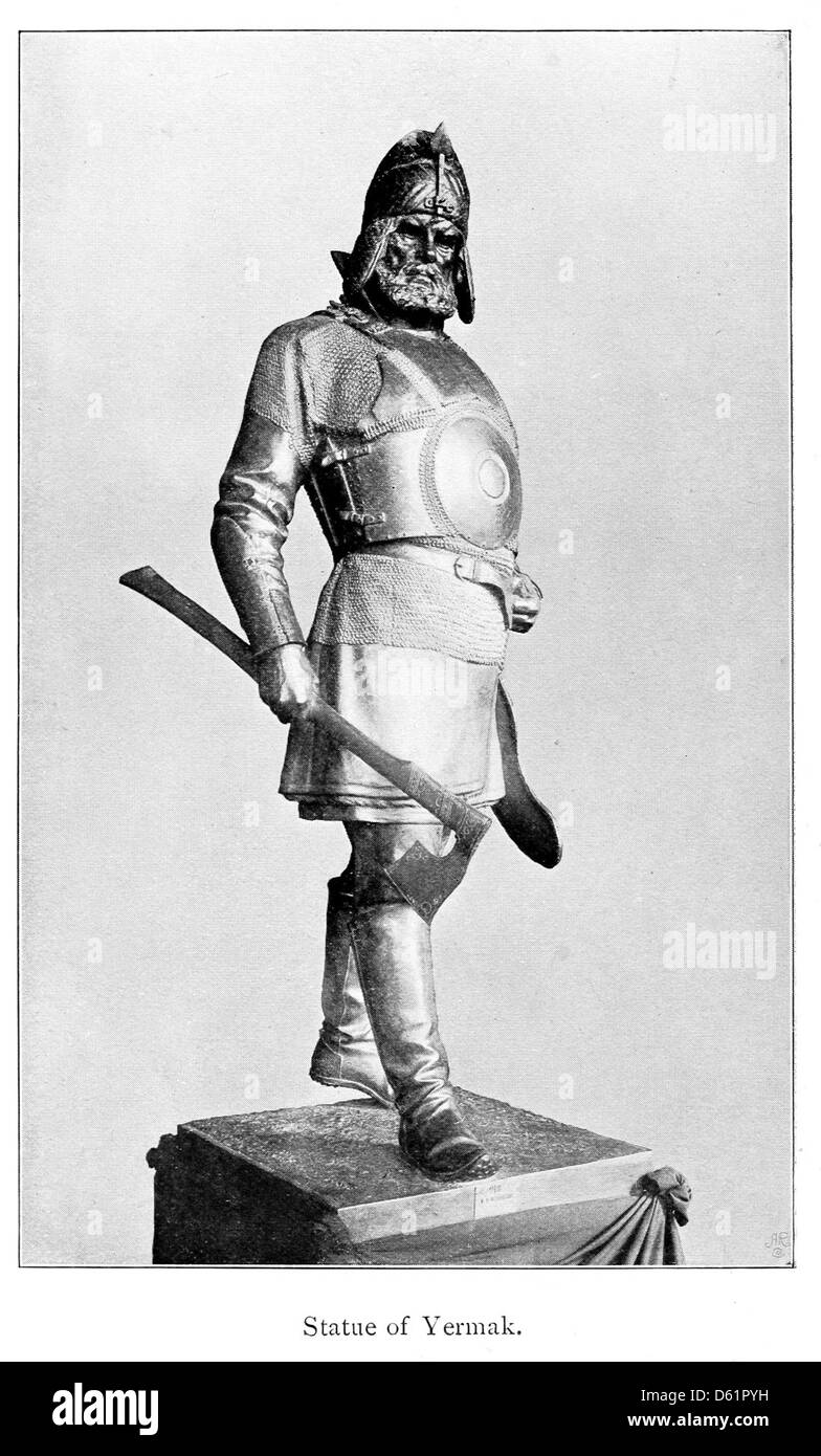 This 1901 photograph, titled 'A Ribbon of Iron,' features the Yermak, a ...