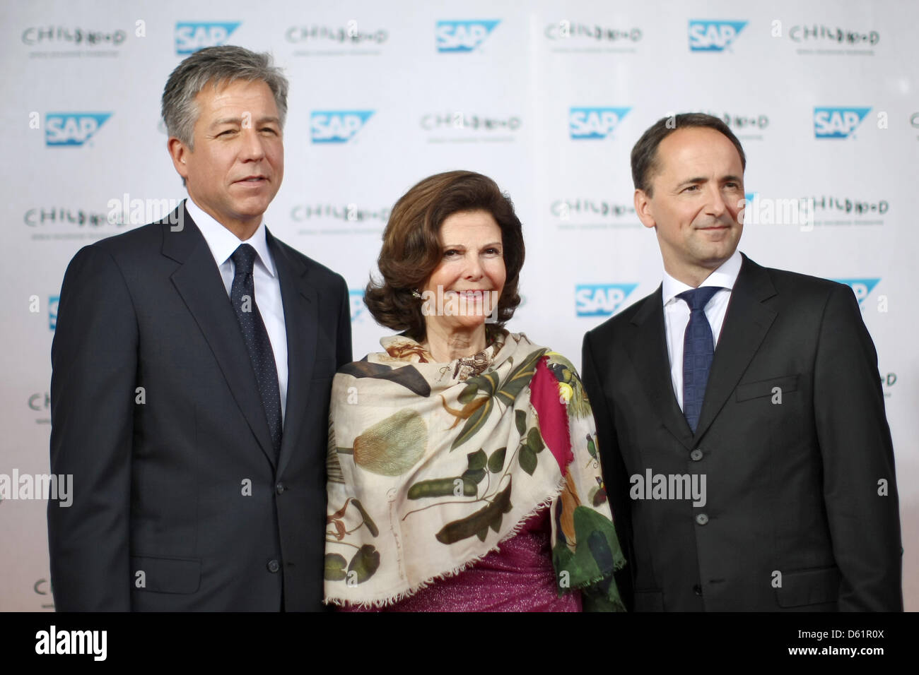 Queen Silvia of Sweden and SAP members of the board Bill McDermott (L ...