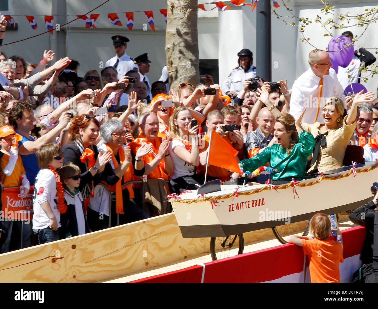 Dutch Princess Annette (L) and Princess Maxima celebrate Queen's Day ...