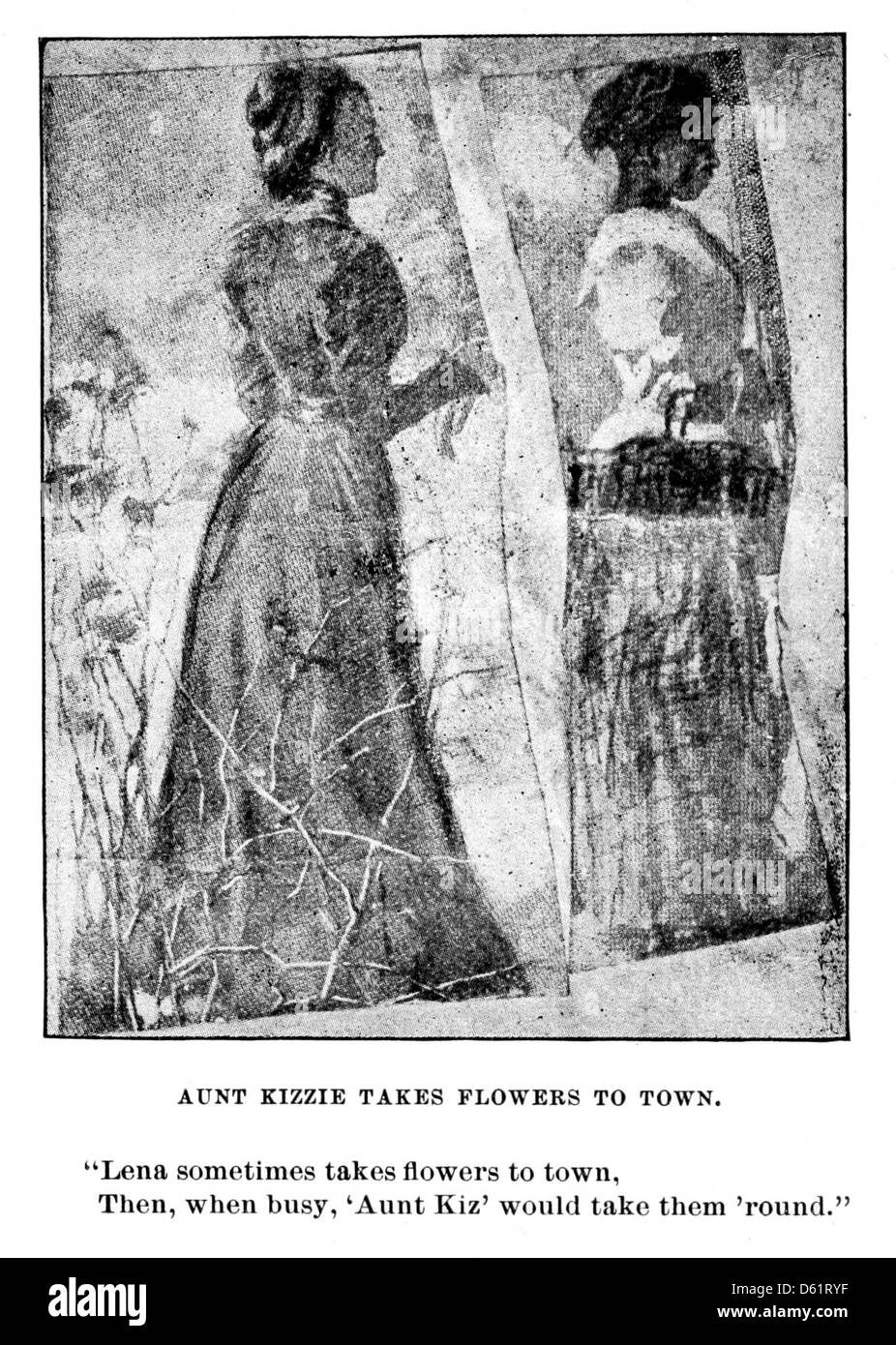 A 1900 illustration titled 'A Rose That Saved', depicting a symbolic ...