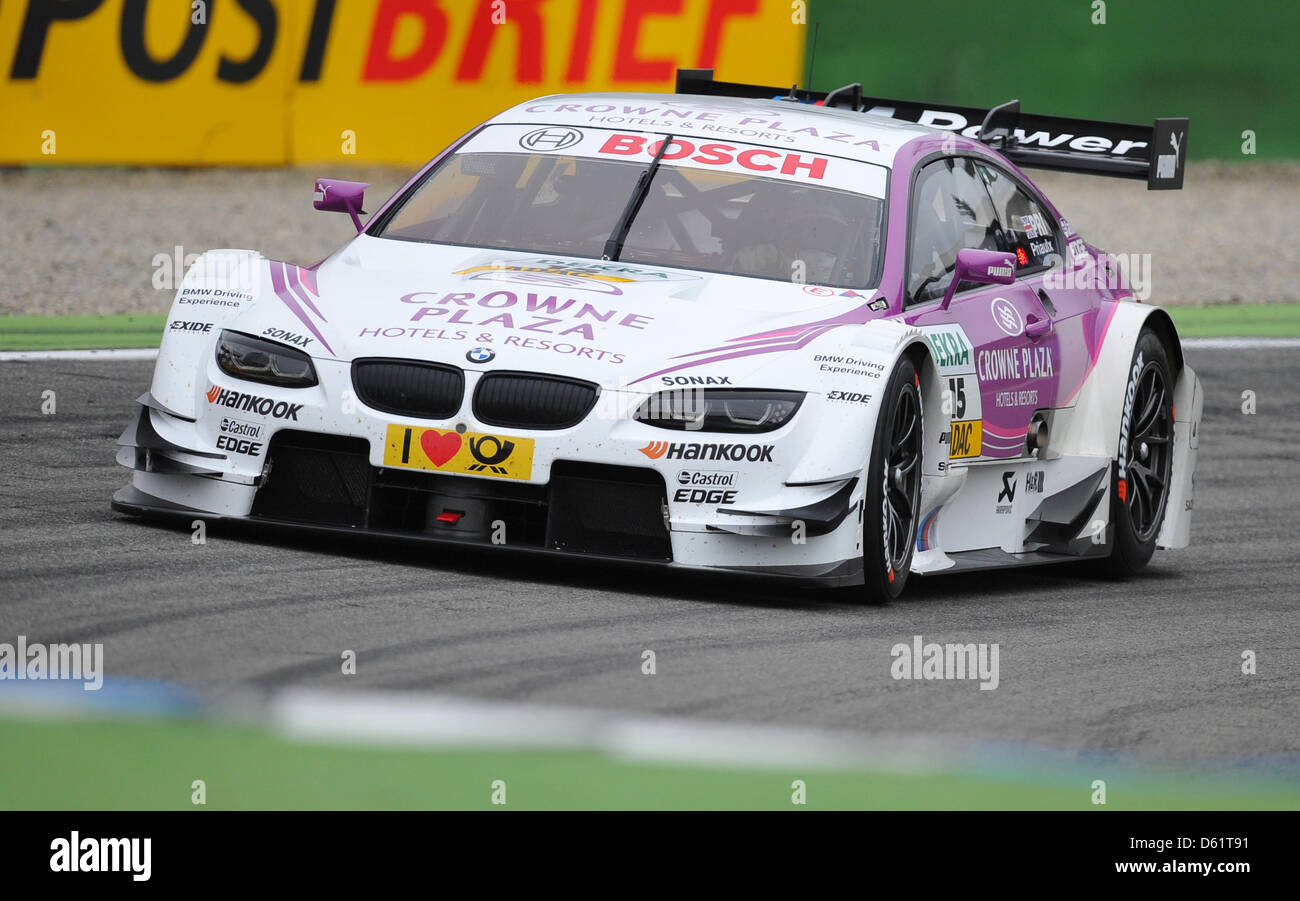 British BMW race driver Andy Priaulx drives during the first race of ...