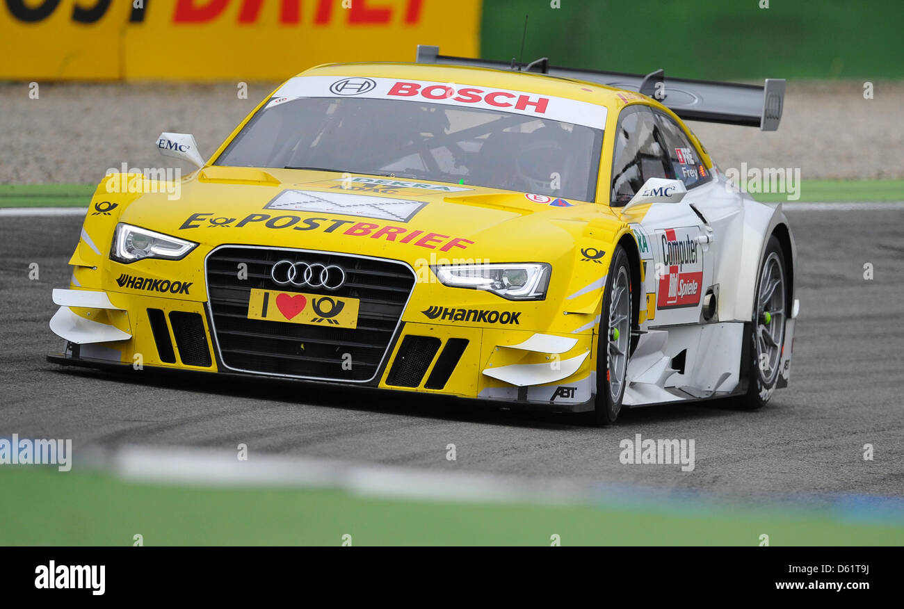 Swiss Audi race driver Rahel Frey drives during the first race of the ...