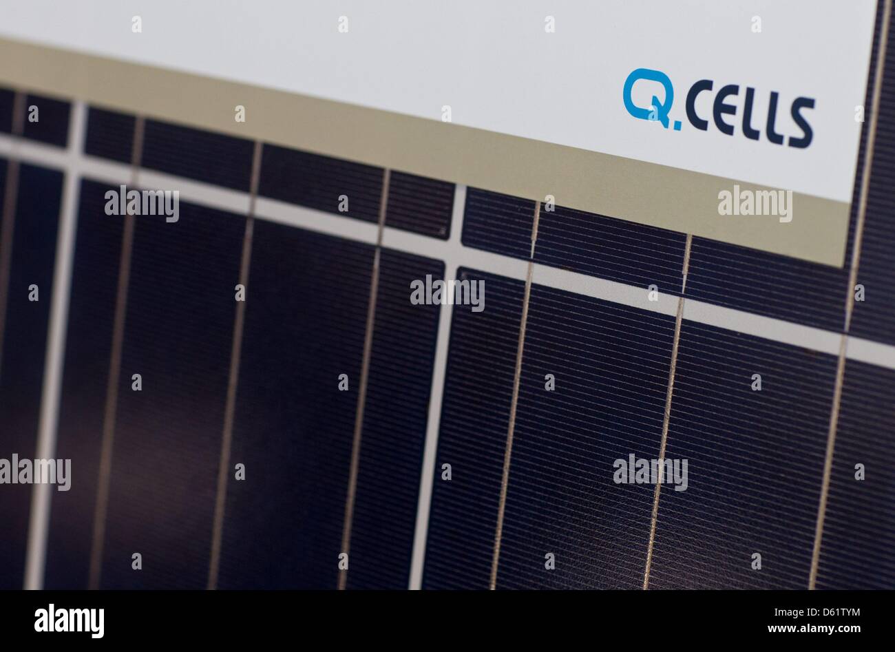 A detail of a photovoltaic cell by manufacturer Q-Cells is pictured in ...