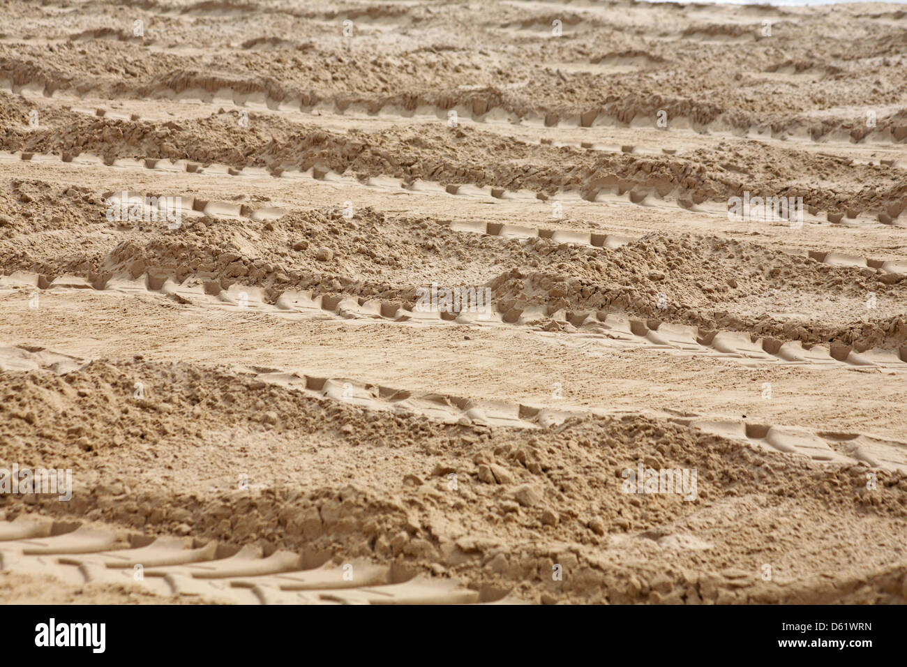 tracks in the sand - sand patterns at Bournemouth beach in March Stock ...