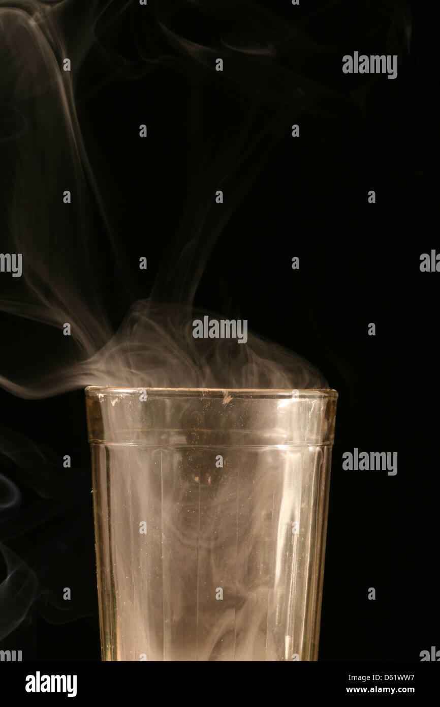 glass and smoke on black background Stock Photo - Alamy