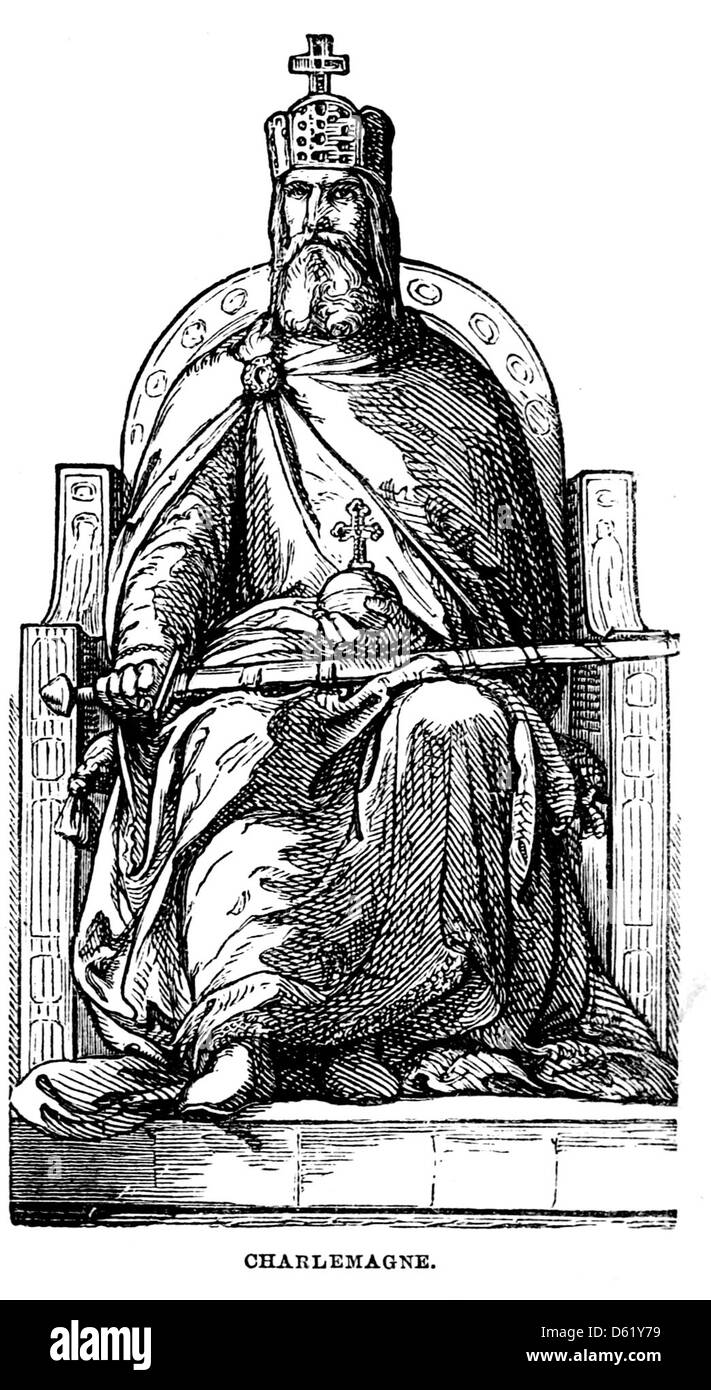 An 1874 image from 'A School History of Germany,' featuring Charlemagne ...