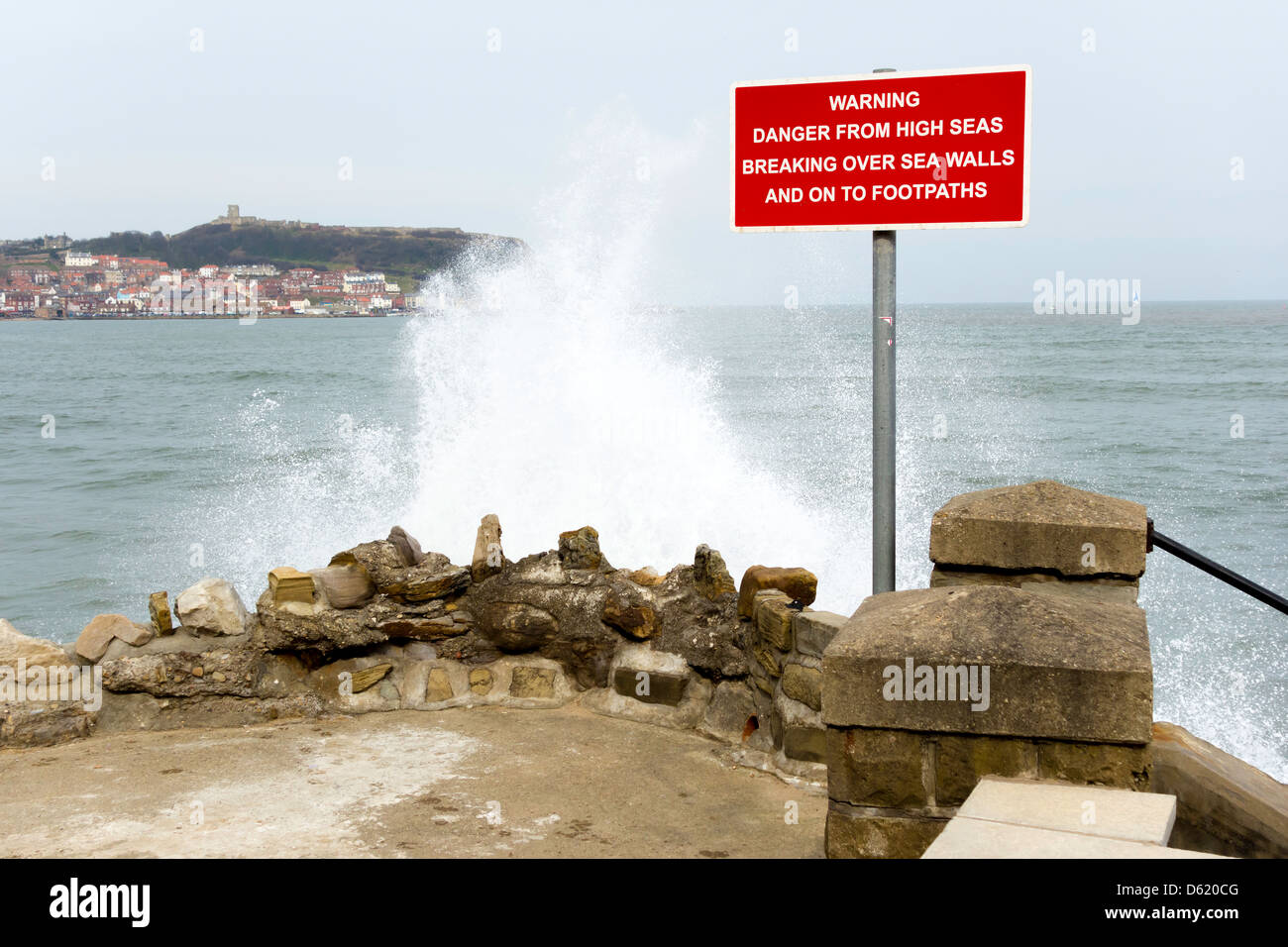 Danger from sea sign hi-res stock photography and images - Alamy