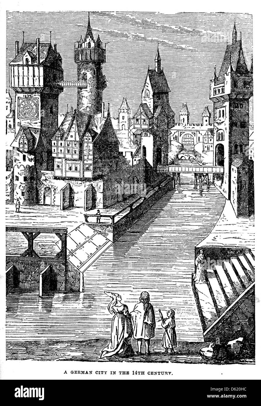 An illustration from the 1874 'School History of Germany,' depicting a ...