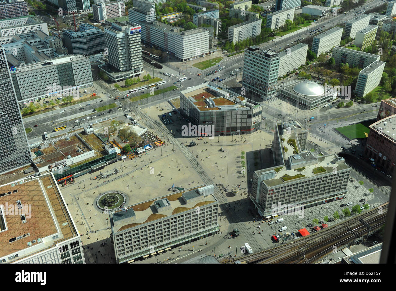 The Alexander Square is pictured from the TV tower in Berlin, Germany ...
