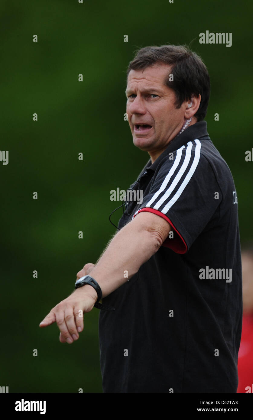 Germany's national coach Michael Behrmann gestures during the ...