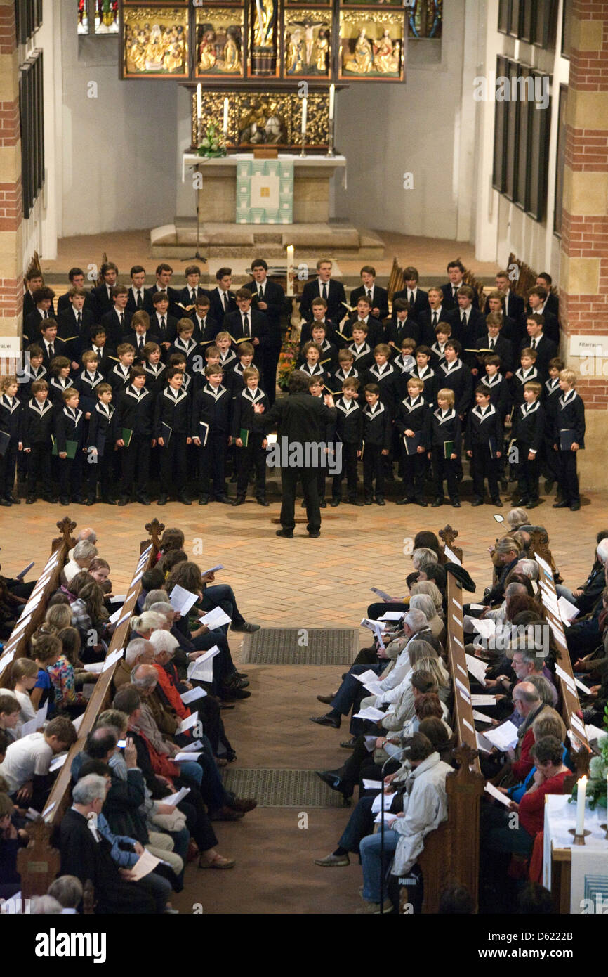 Audience gathered in historic St. Thomas Church, Leipzig, Germany for ...