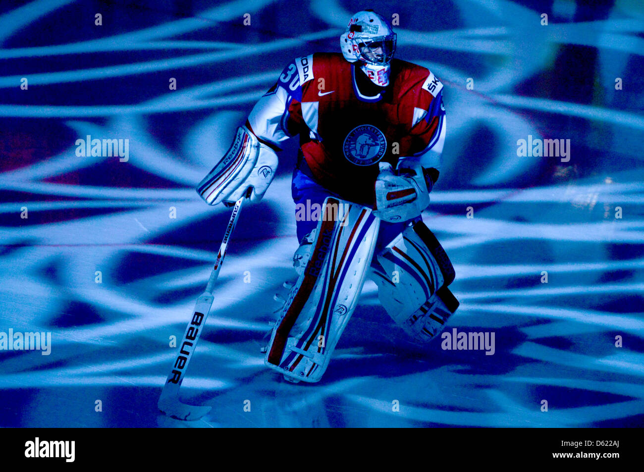 Norway's goalkeeper Lars Haugen in action during the Ice Hockey World ...