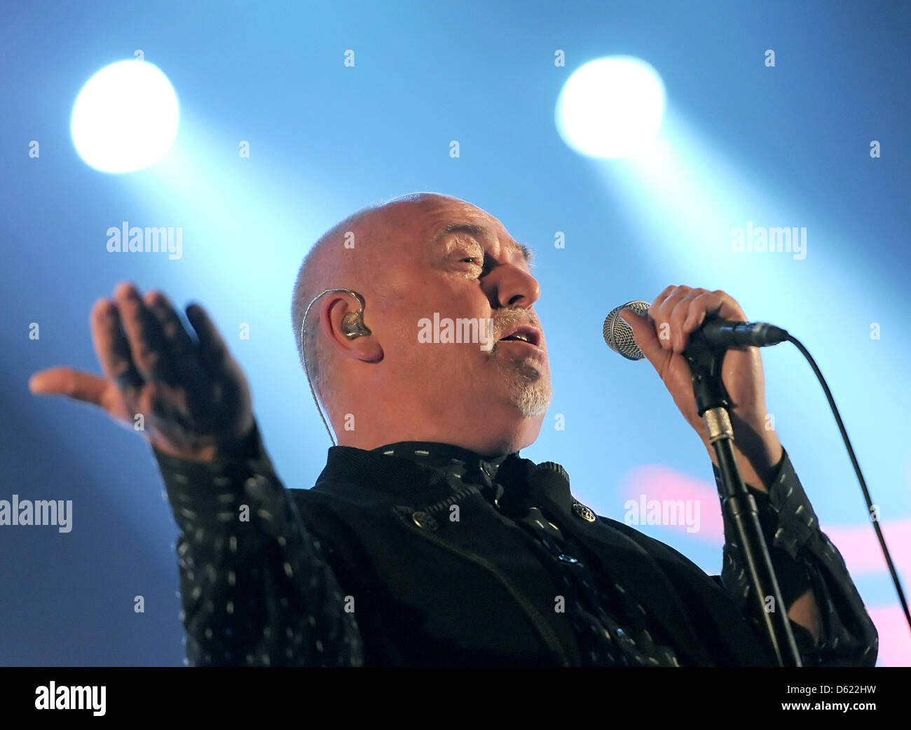 British singer Peter Gabriel performs live on stage with the 'New Blood ...
