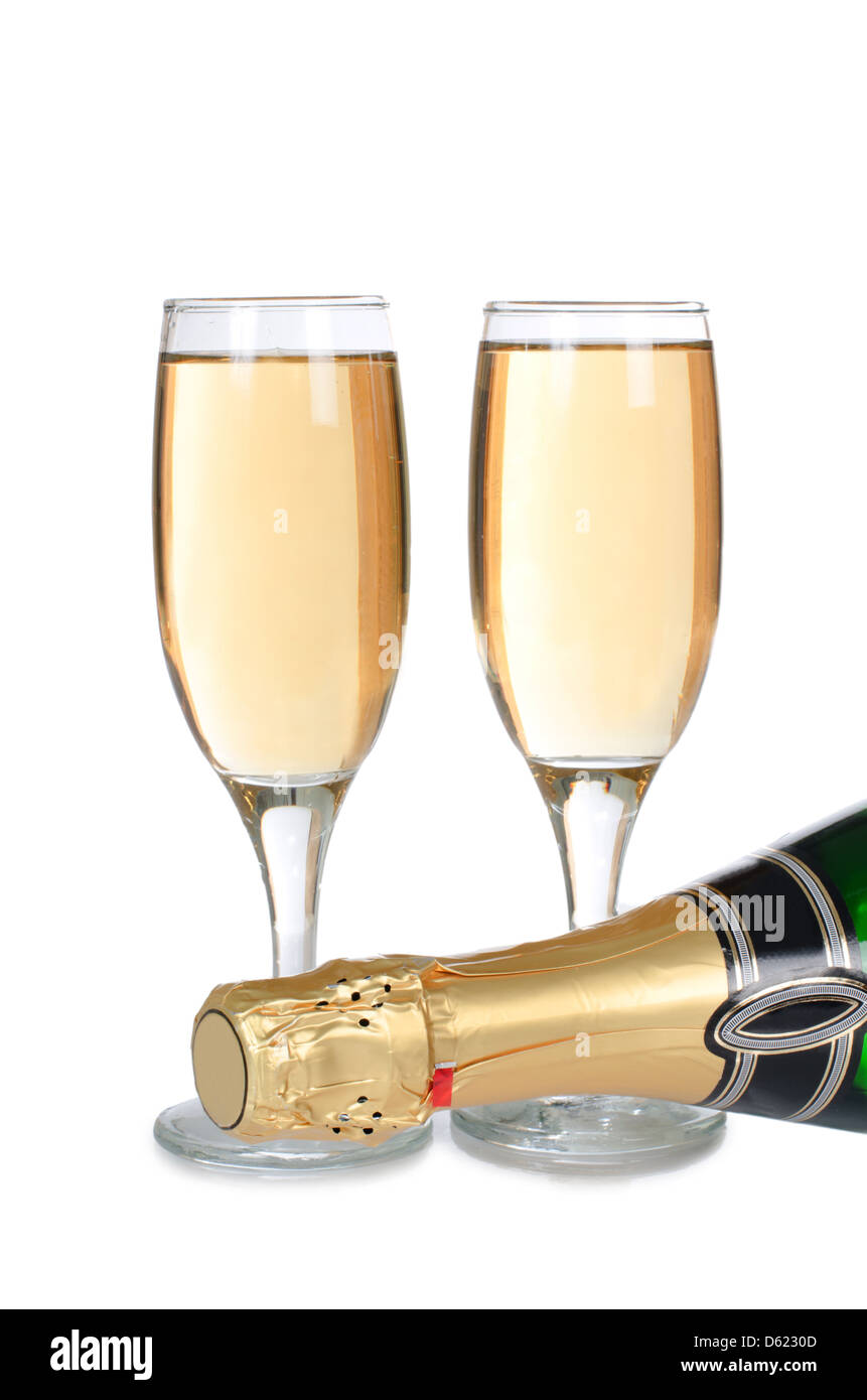 Champagne isolated on white background Stock Photo - Alamy