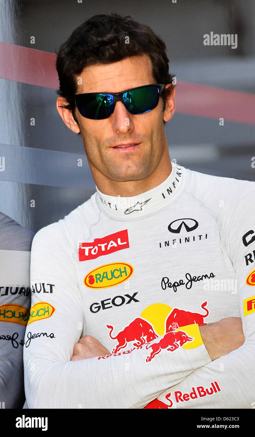 Australian Formula One driver Mark Webber of Red Bull poses in the ...