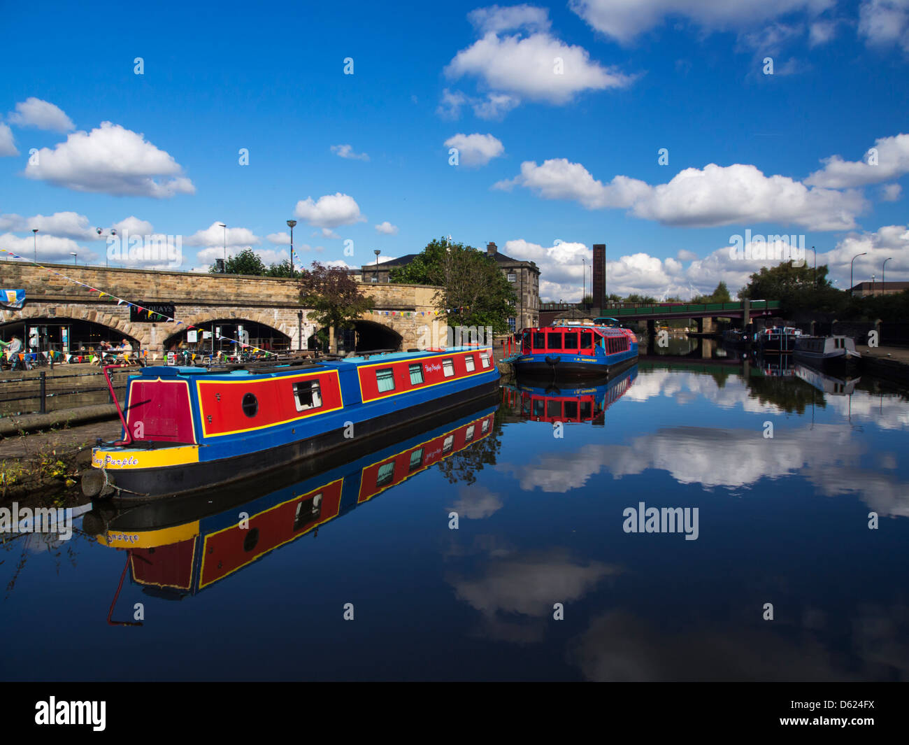 Sheffield canal Victoria Quays after restoration work features boat ...