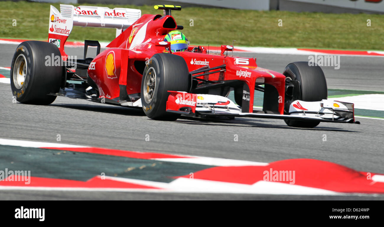 Brazilian Formula One driver Felipe Massa of Ferrari steers his car ...