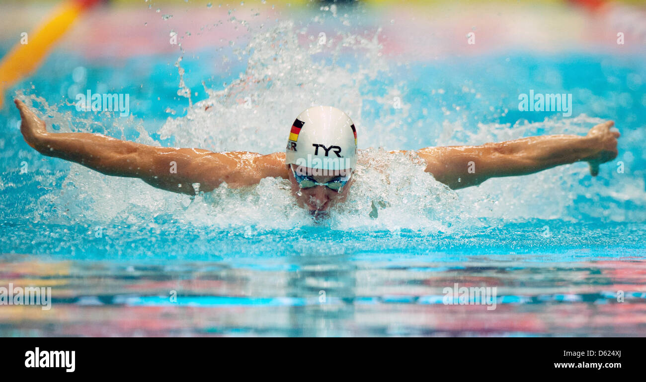 German swimmer Benjamin Starke is pictured during the 100m butterfly ...