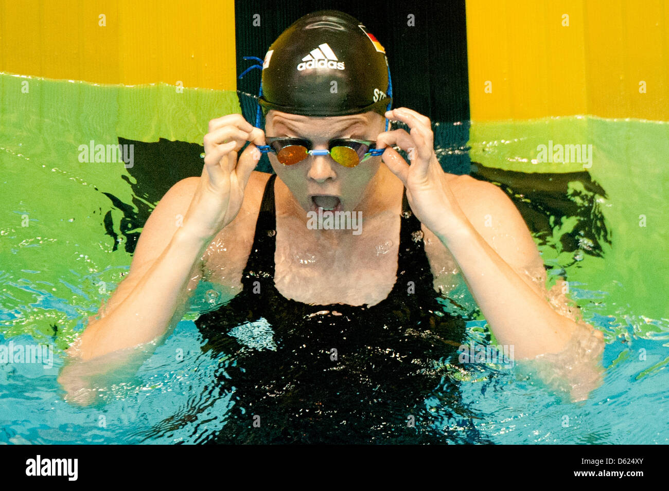 German swimmer Britta Steffen is pictured after the 100m freestyle ...