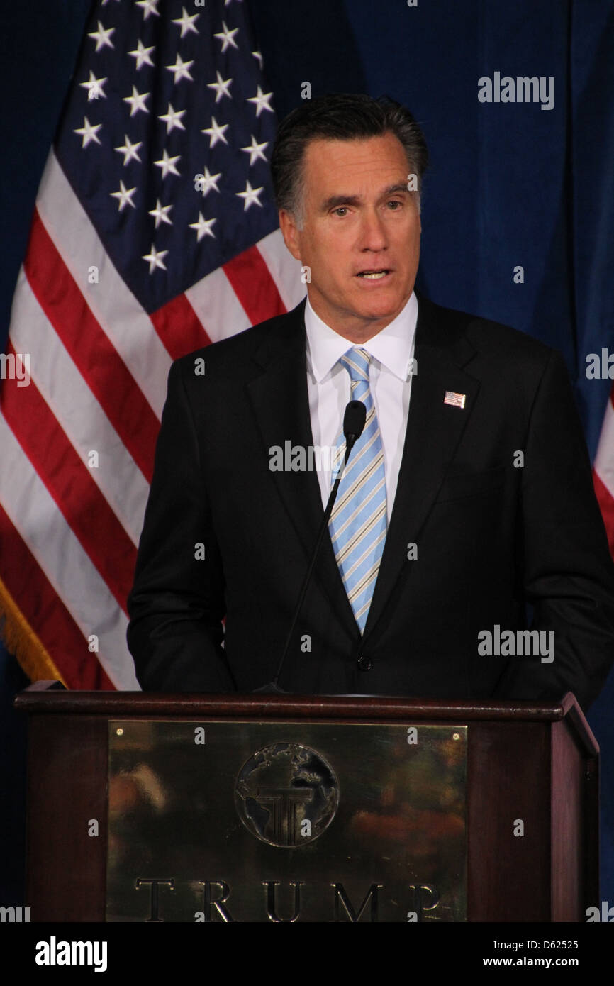 Mitt Romney speaks after being endorsed by Donald Trump as the ...