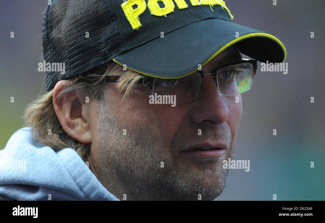 Dortmund's coach Juergen Klopp is seen before the German DFB Cup final ...