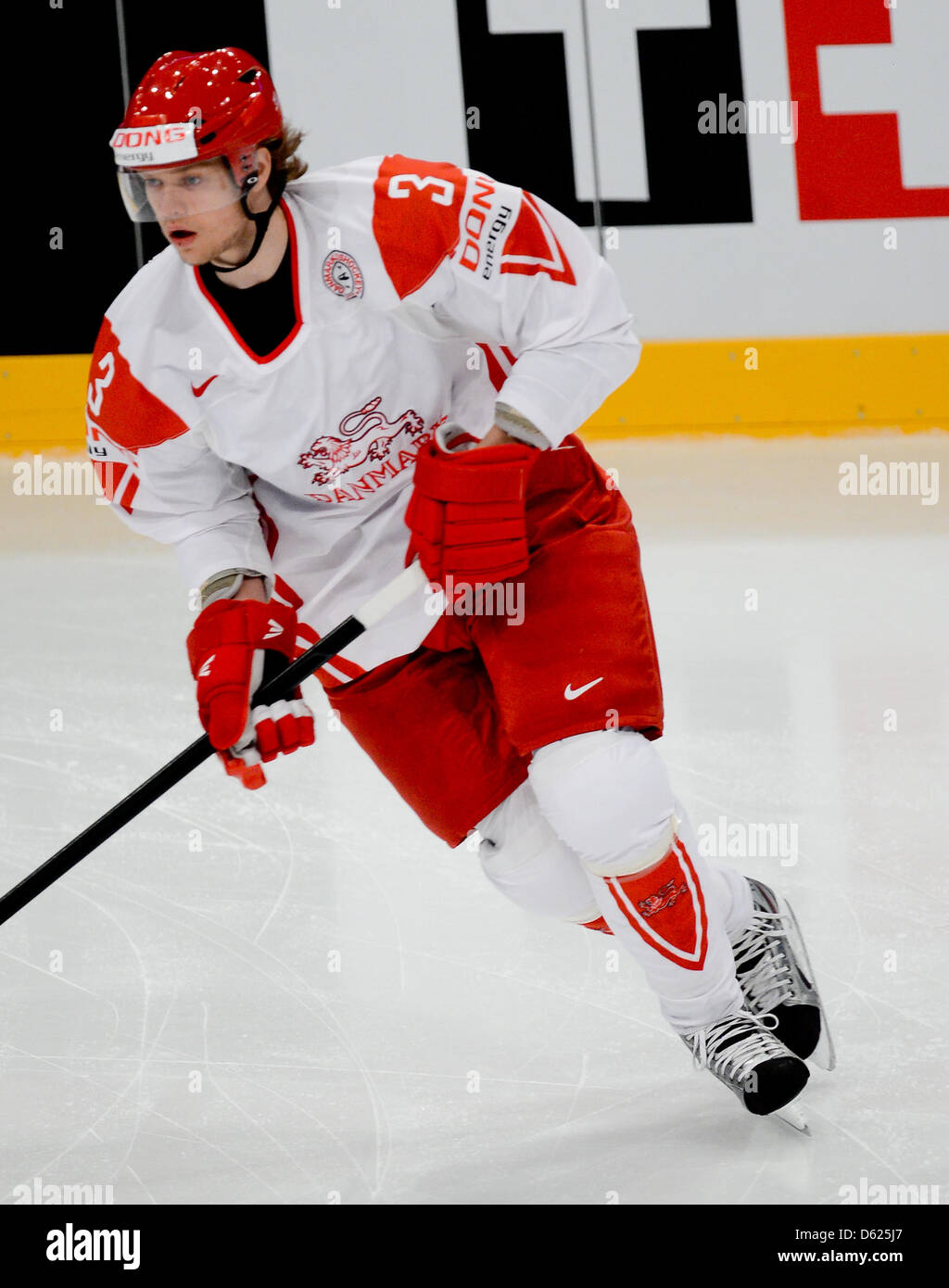 Denmark's Philip Larsen gestures during the Ice Hockey World ...