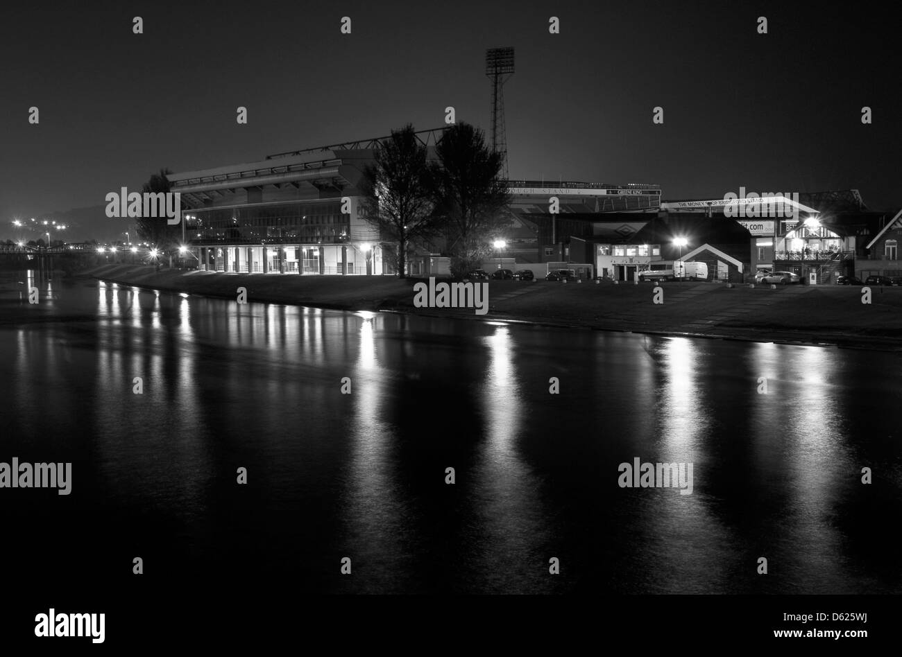 The City Ground framed by Trent Bridge at Victoria Embankment in ...
