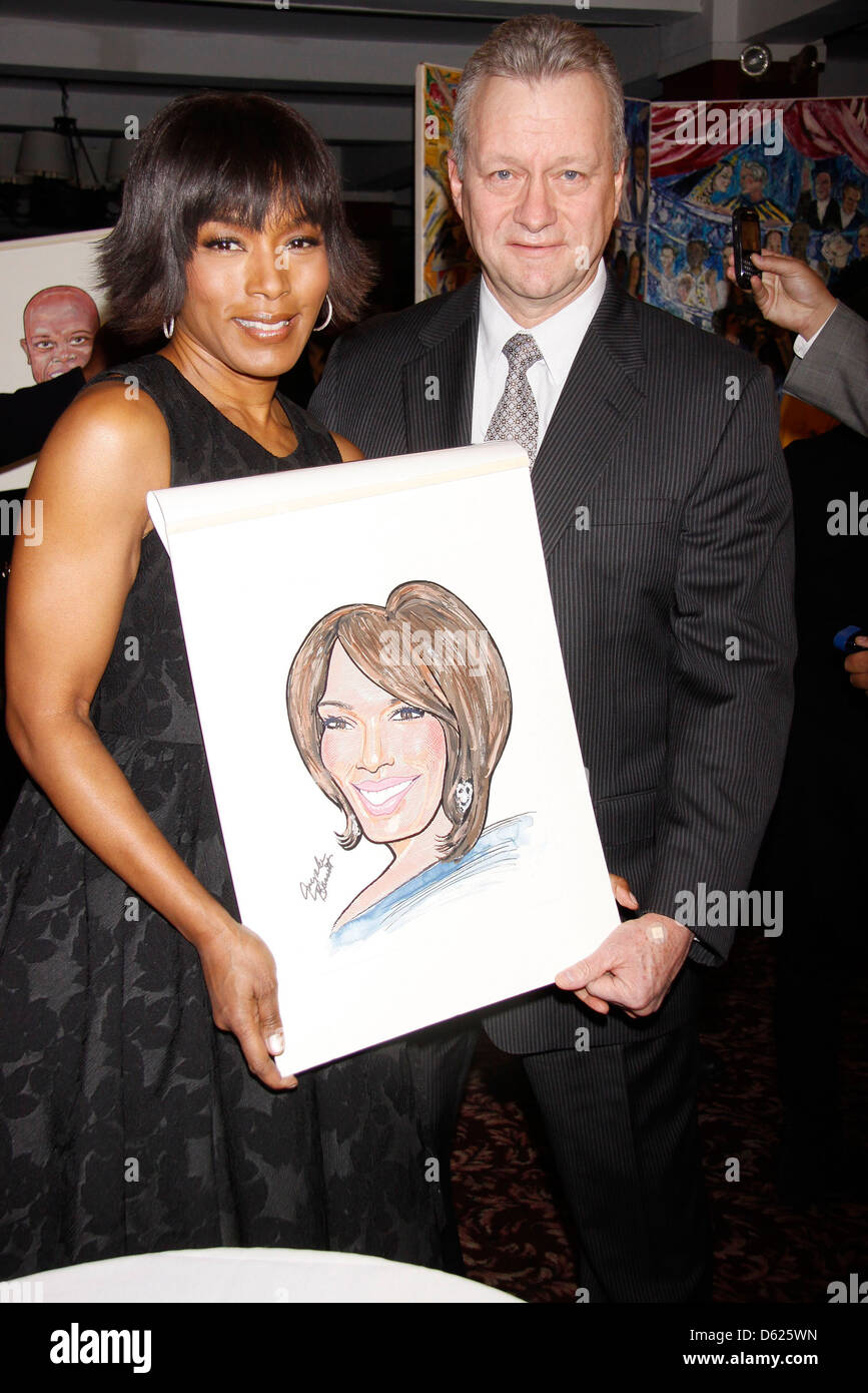 Angela Bassett and Max Klimavicius Unveiling of Sardi's portraits for ...