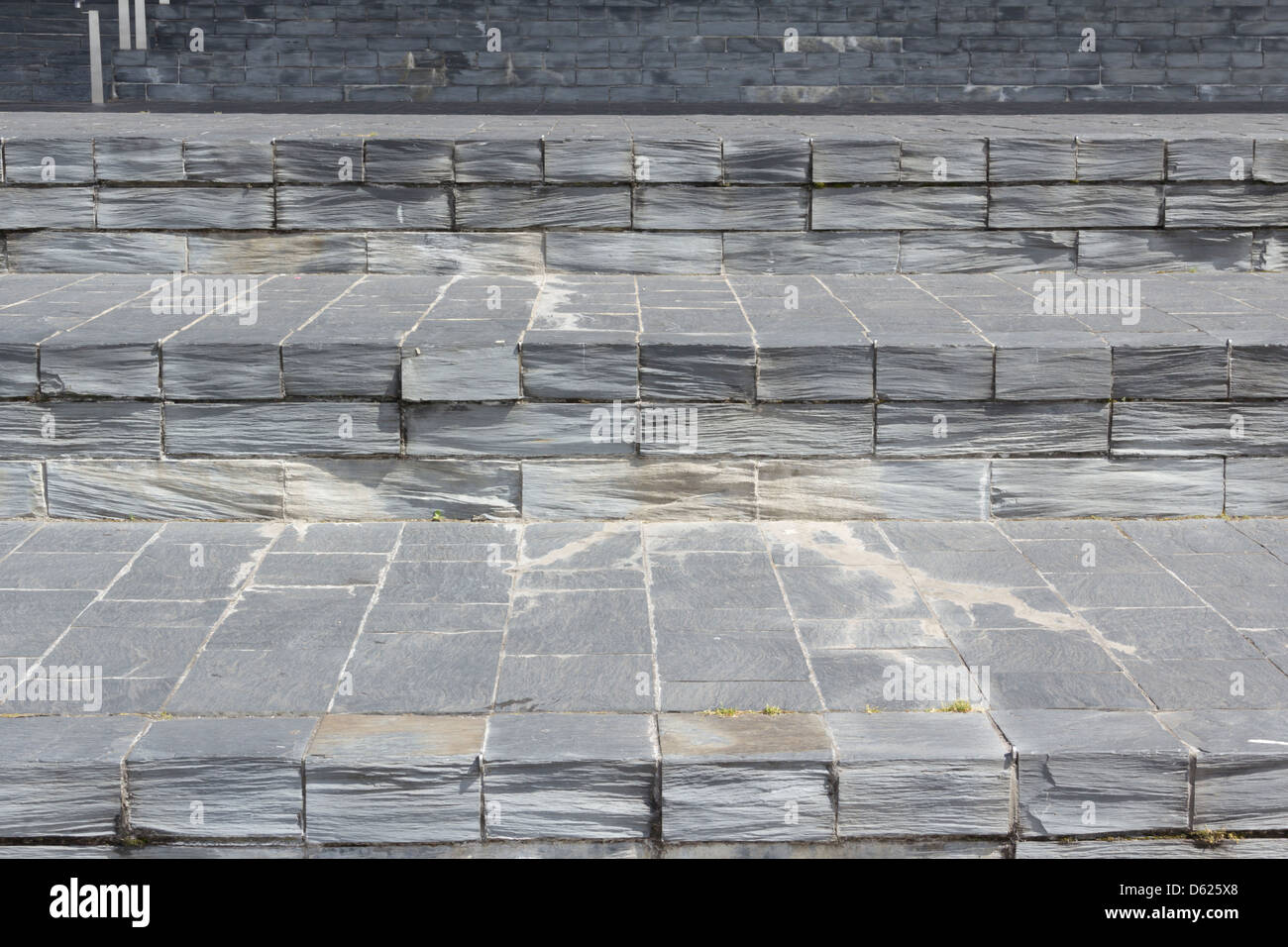 Blocks of Welsh slate form the steps at the Cardiff Bay entrance to the ...